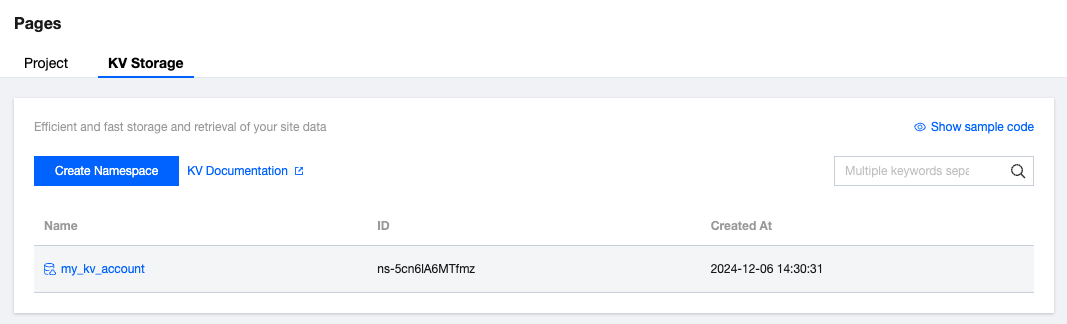 KV Storage - EdgeOne Pages